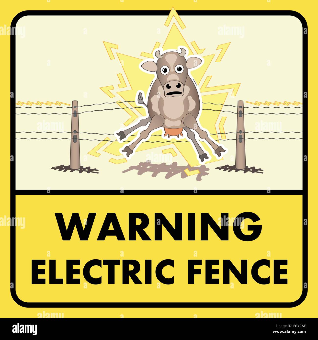 Electric fence sign Stock Vector Image & Art - Alamy