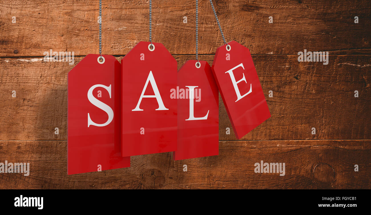 Composite image of red sale tags Stock Photo - Alamy