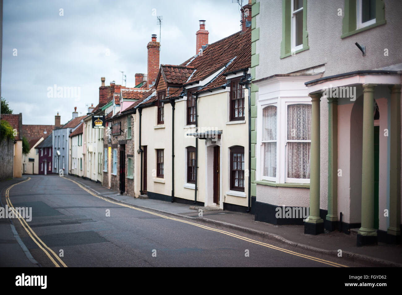 Lovely houses, high street, Axbridge, Somerset, England Stock Photo - Alamy