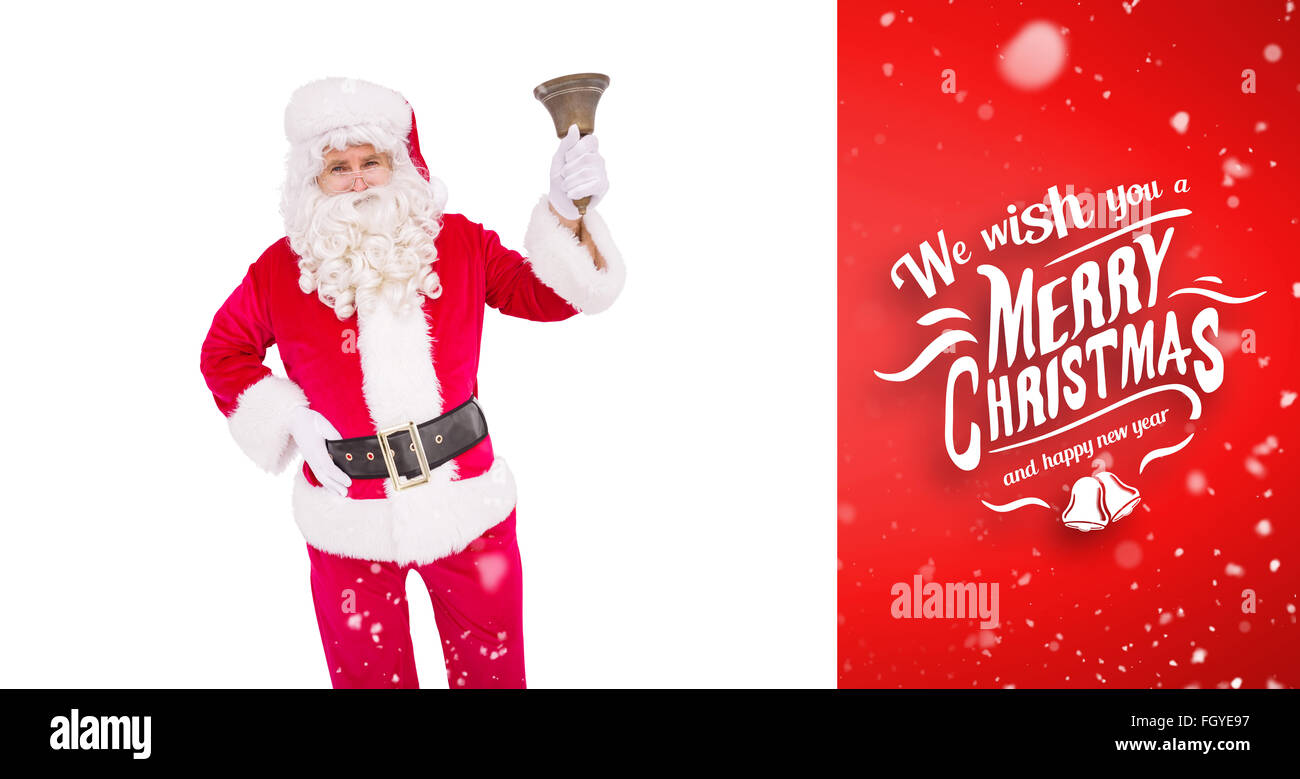 Composite image of santa claus ringing a bell Stock Photo - Alamy