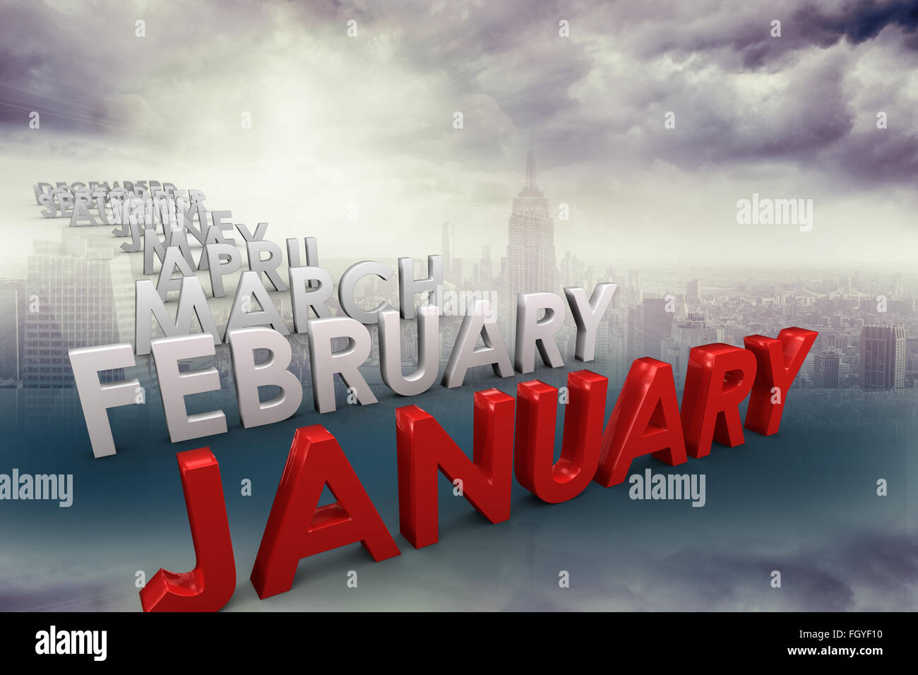 Composite image of list of months Stock Photo - Alamy