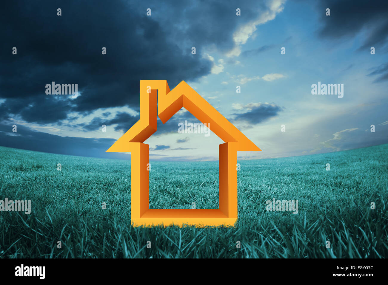 Composite image of house outline Stock Photo - Alamy