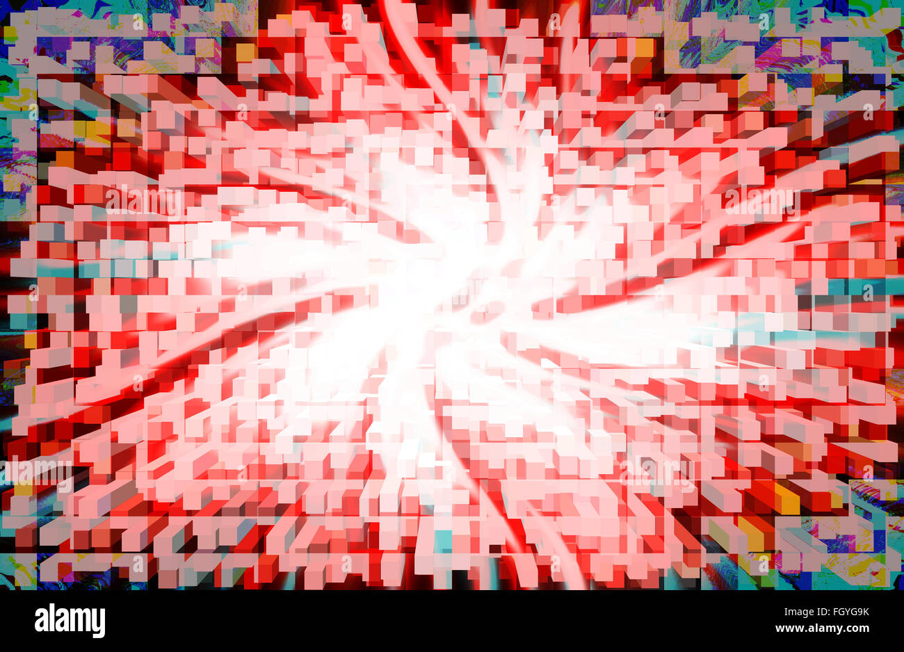 abstract red color background with motion blur and square pattern Stock ...