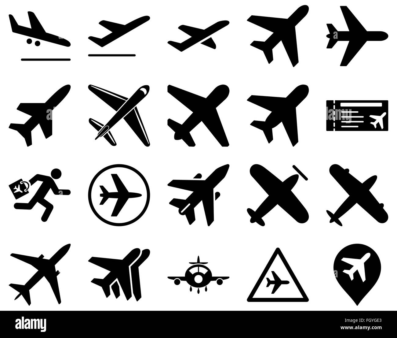 Aviation Icon Set Stock Photo - Alamy
