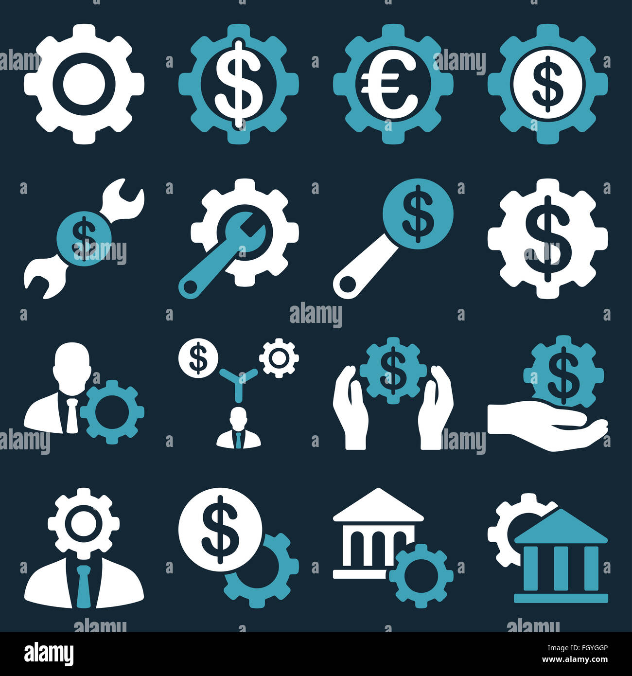 Financial tools and options icon set Stock Photo - Alamy