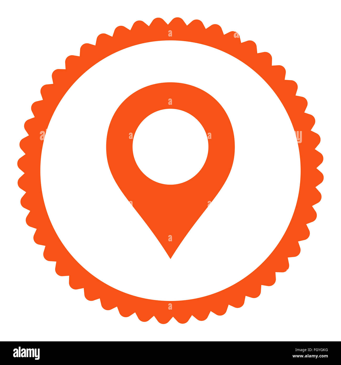 Map Marker flat orange color round stamp icon Stock Photo - Alamy