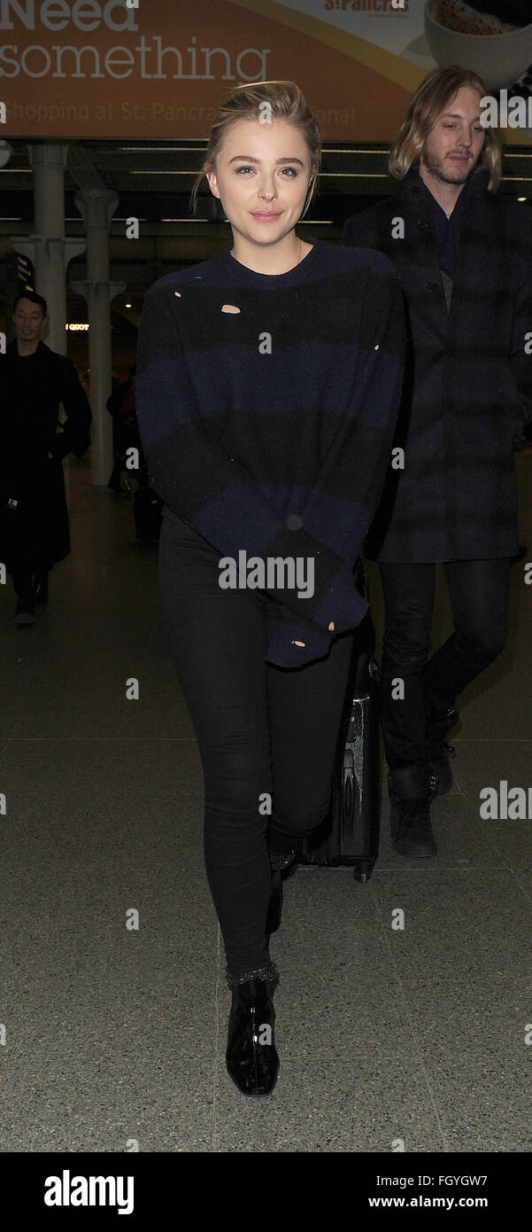 Chloe Moretz and her brother Trevor Duke Moretz arrive at Kings Cross ...