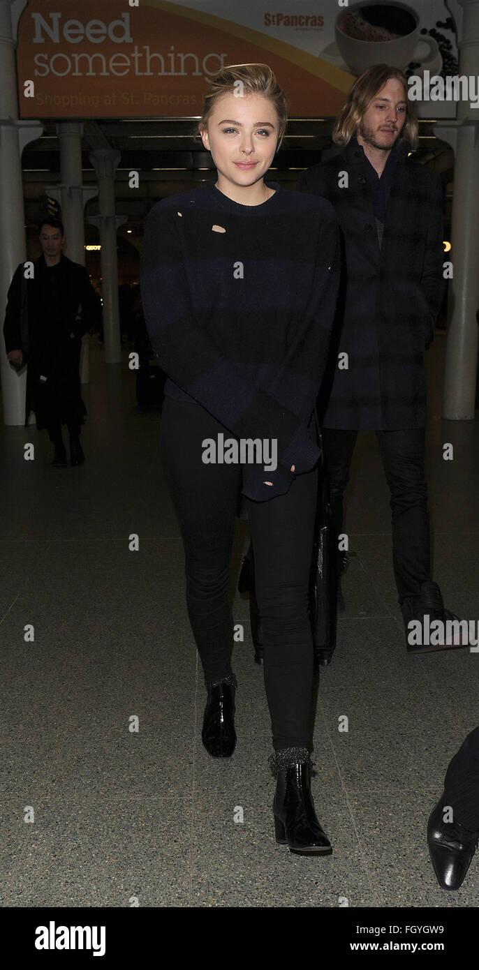 Chloe Moretz and her brother Trevor Duke Moretz arrive at Kings Cross ...