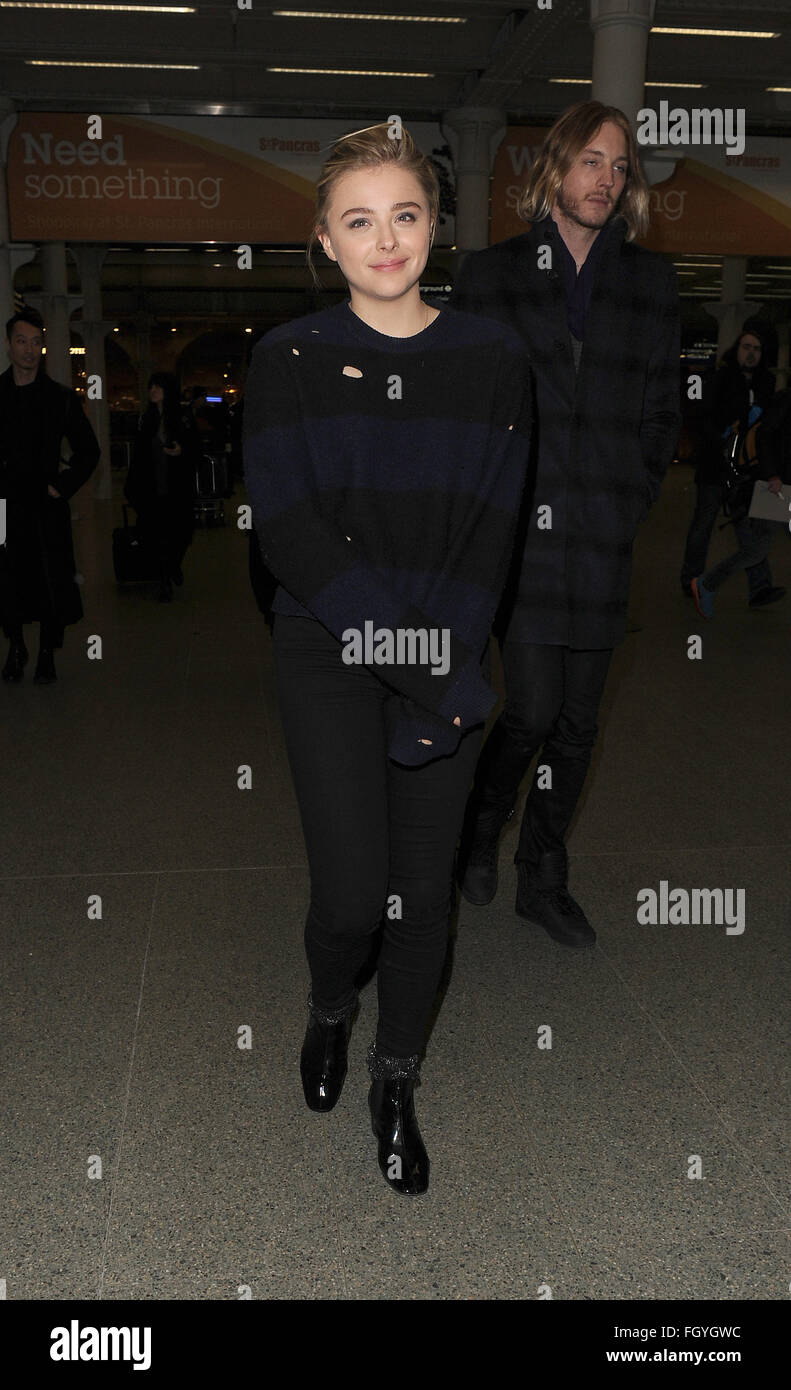 Chloe Moretz and her brother Trevor Duke Moretz arrive at Kings Cross ...