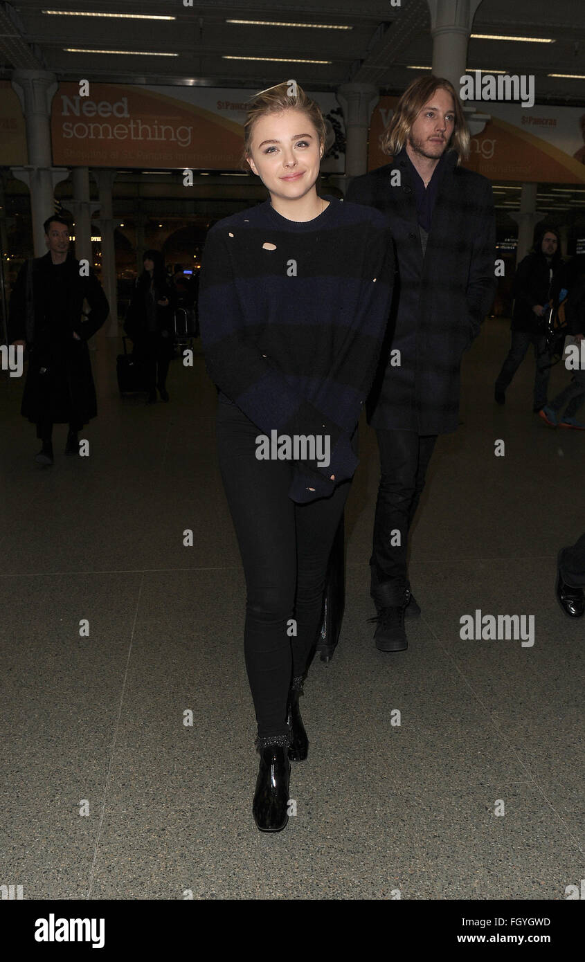 Chloe Moretz and her brother Trevor Duke Moretz arrive at Kings Cross ...