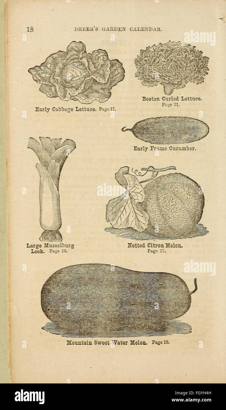 The 1868 Dreer's Garden Calendar provides seasonal planting schedules ...