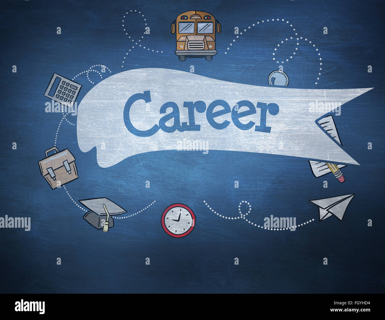Career against blue chalkboard Stock Photo - Alamy