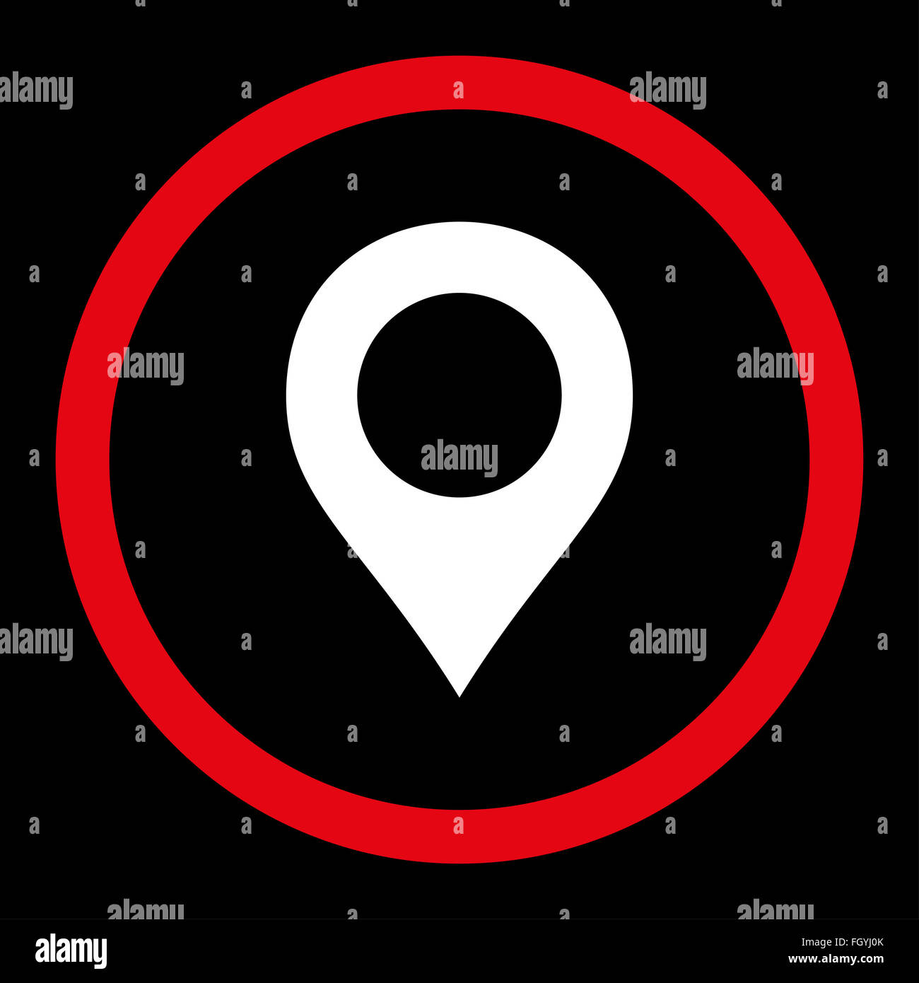 Map Marker flat red and white colors rounded vector icon Stock Photo ...