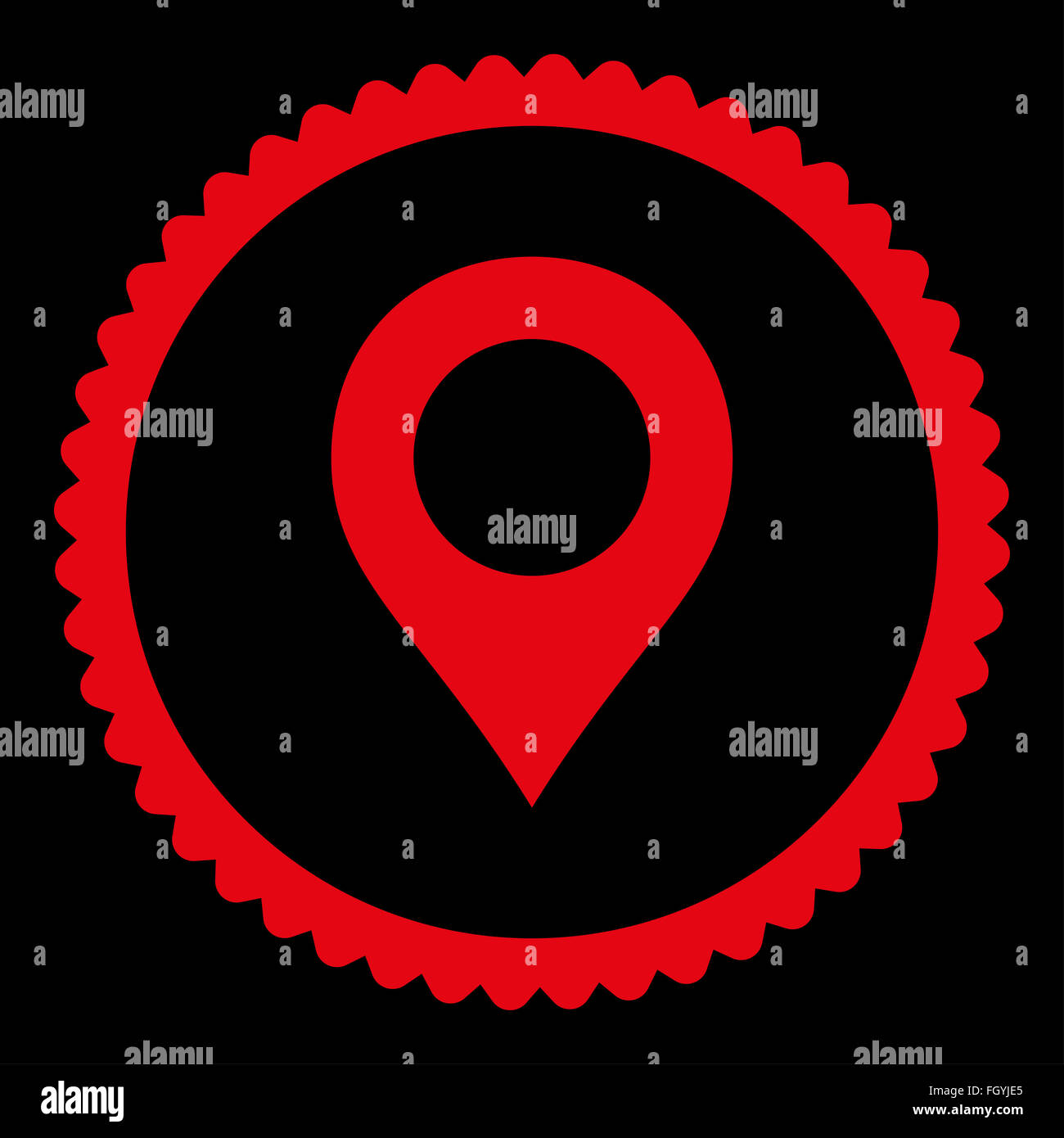 Map Marker flat red color round stamp icon Stock Photo - Alamy