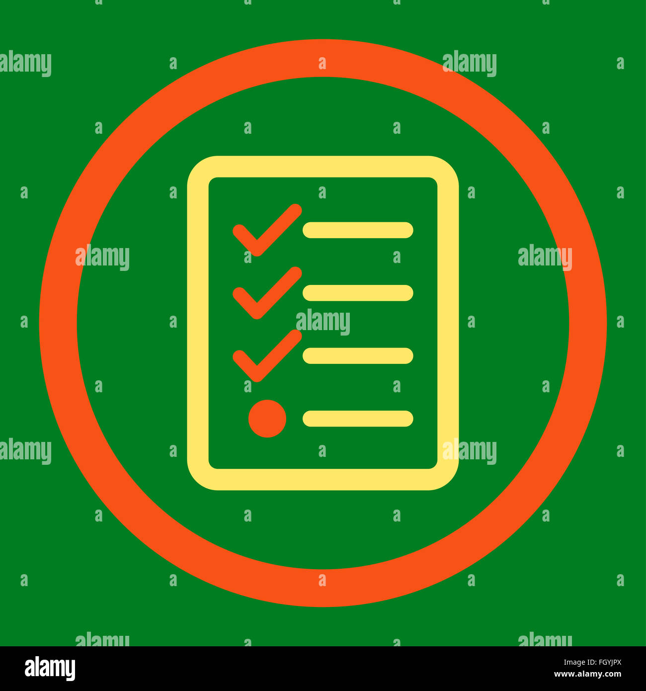 Checklist flat orange and yellow colors rounded vector icon Stock Photo ...