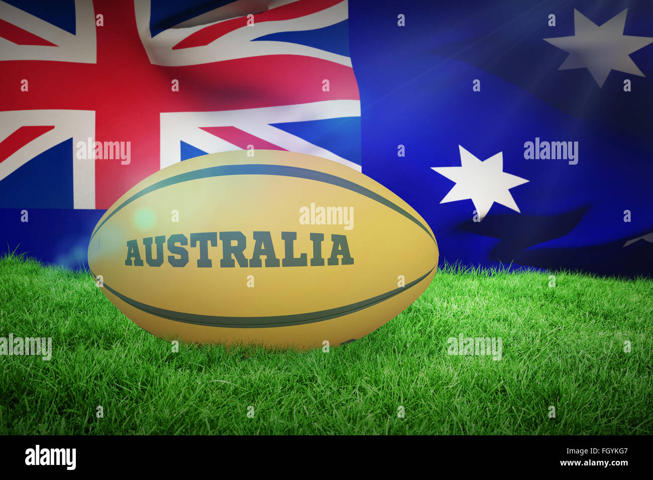 Composite image of australia rugby ball Stock Photo - Alamy