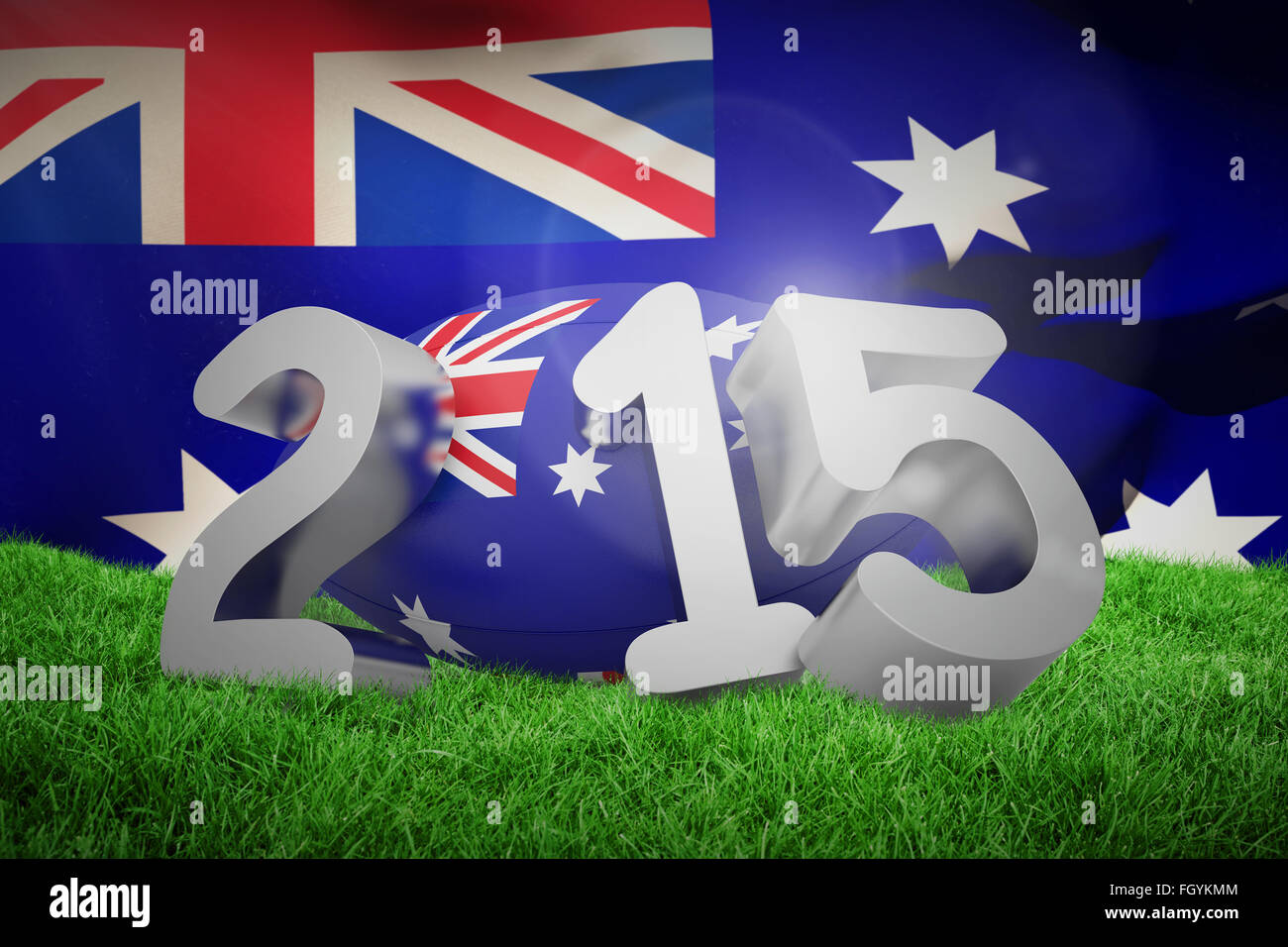 Composite image of australia rugby 2015 message Stock Photo - Alamy