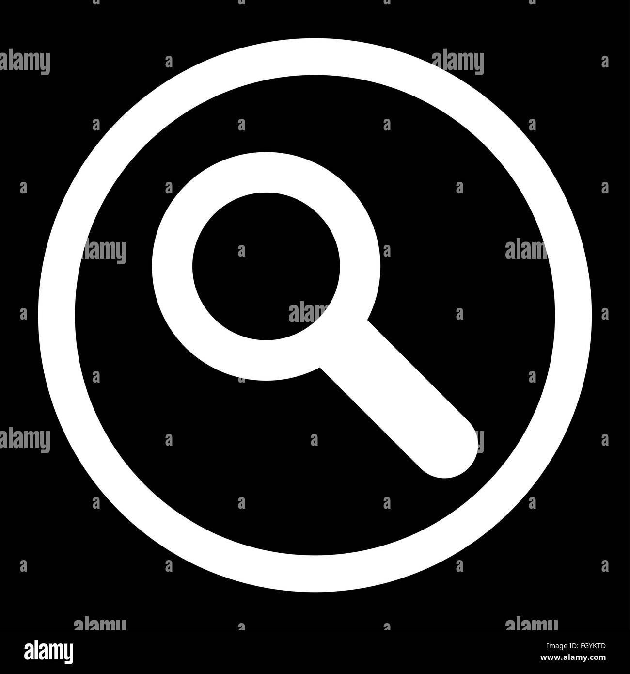 Search flat white color rounded vector icon Stock Photo - Alamy