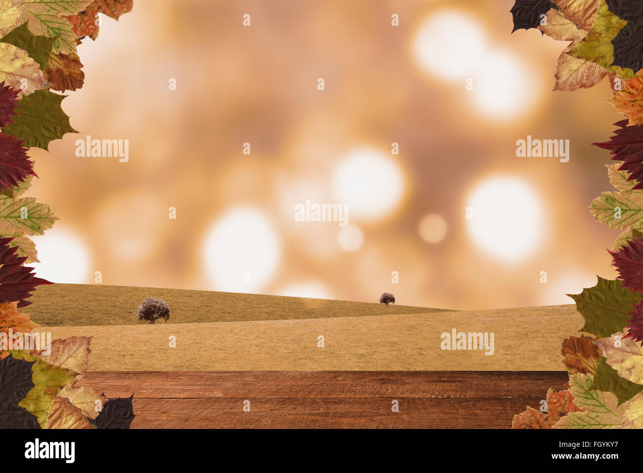 Composite image of autumn leaves pattern Stock Photo - Alamy