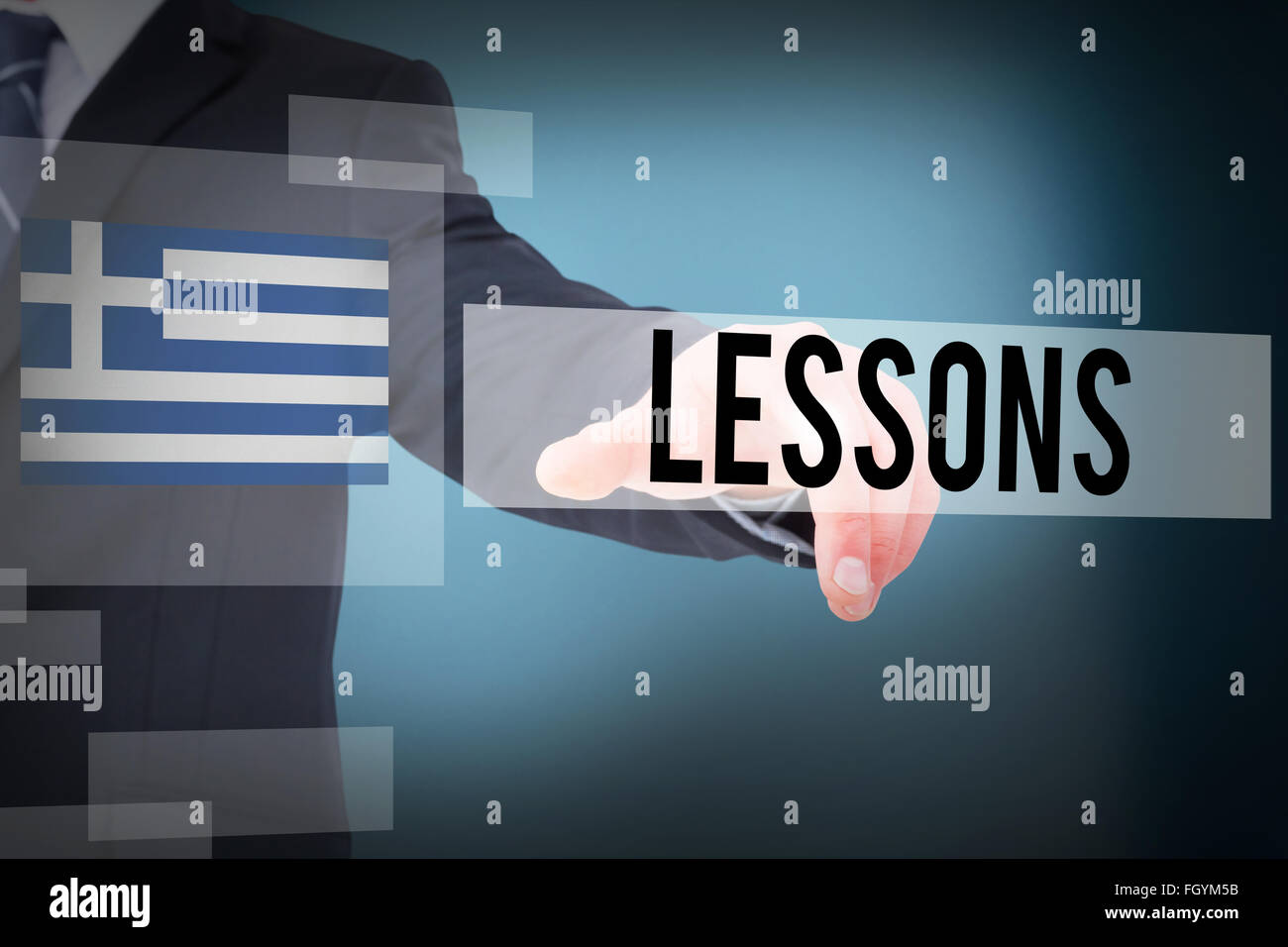 Lessons against blue background Stock Photo - Alamy