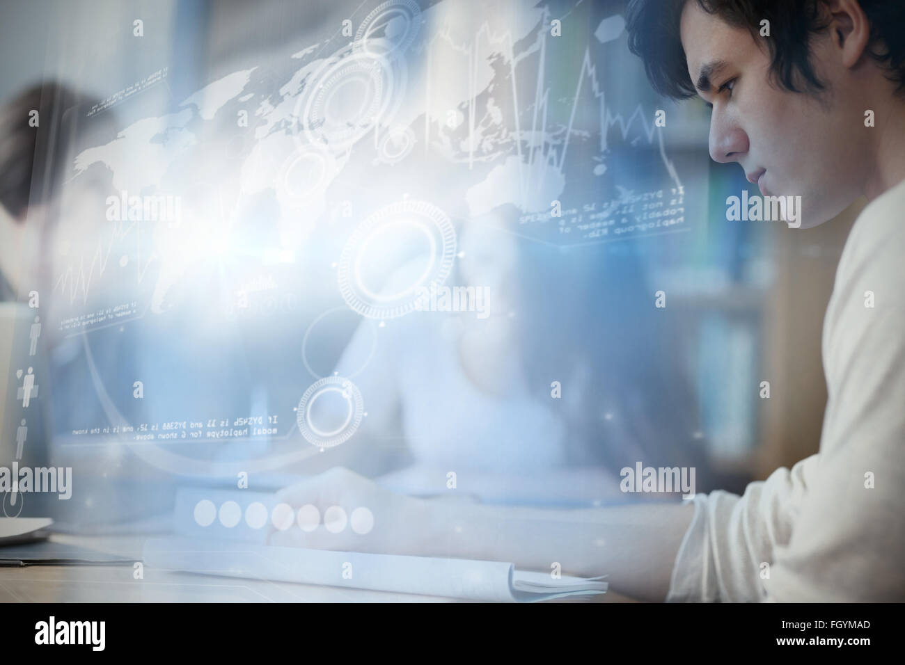 Composite image of digital representation of world map Stock Photo - Alamy