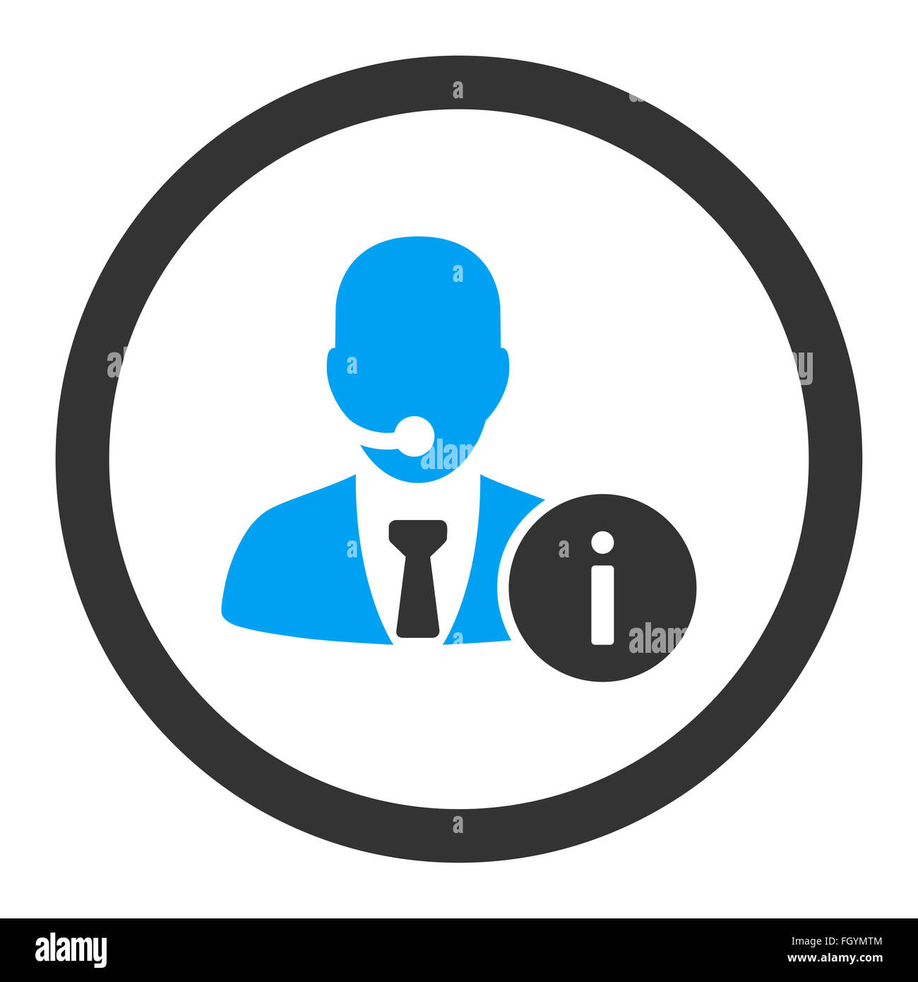 Help desk flat blue and gray colors rounded vector icon Stock Photo - Alamy