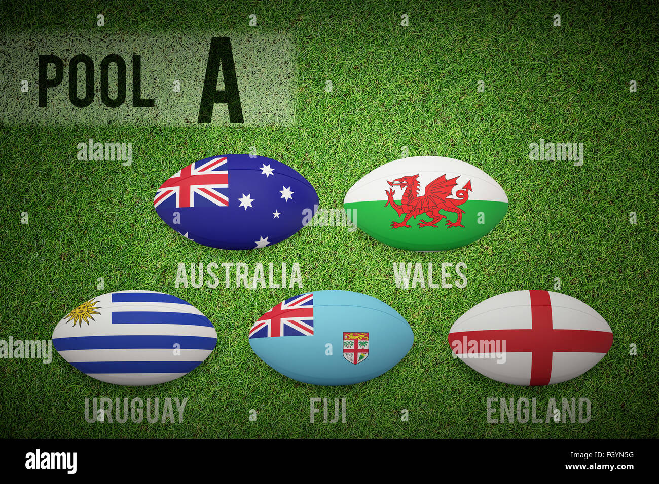 Composite image of rugby world cup pool a Stock Photo - Alamy