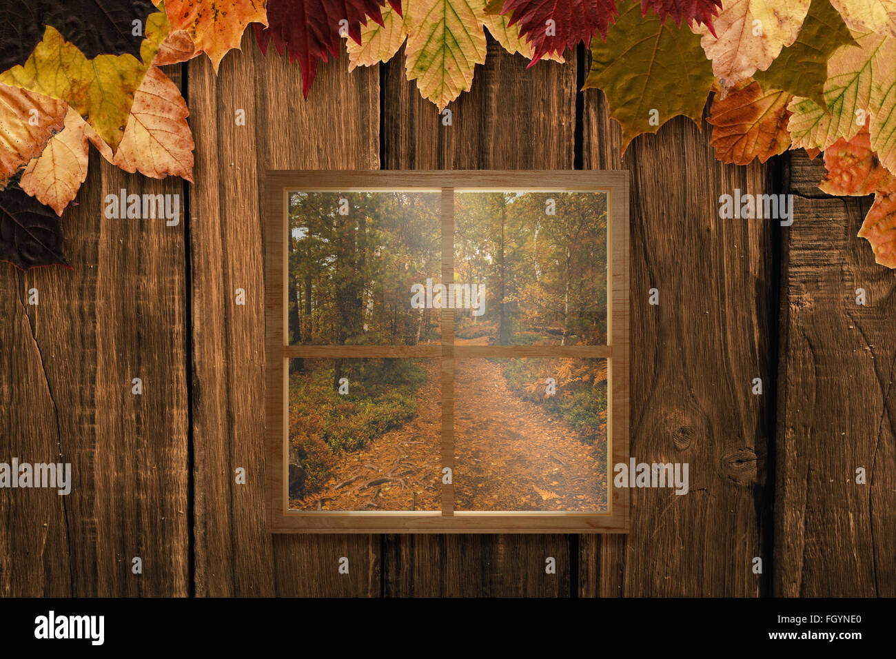 Composite image of square shape glass window Stock Photo - Alamy