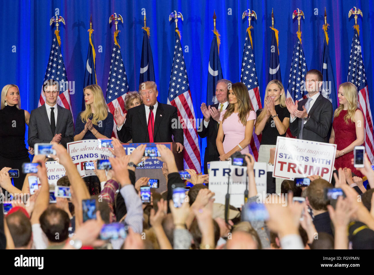 Billionaire and GOP presidential candidate Donald Trump acknowledges ...