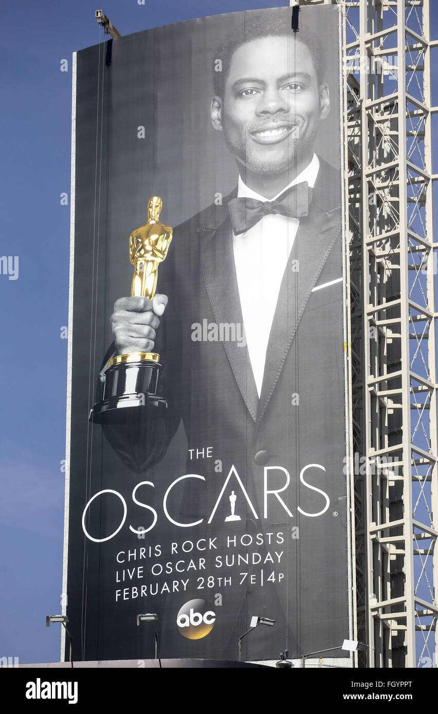 Los Angeles, California, USA. 22nd Feb, 2016. The Oscar posters are ...