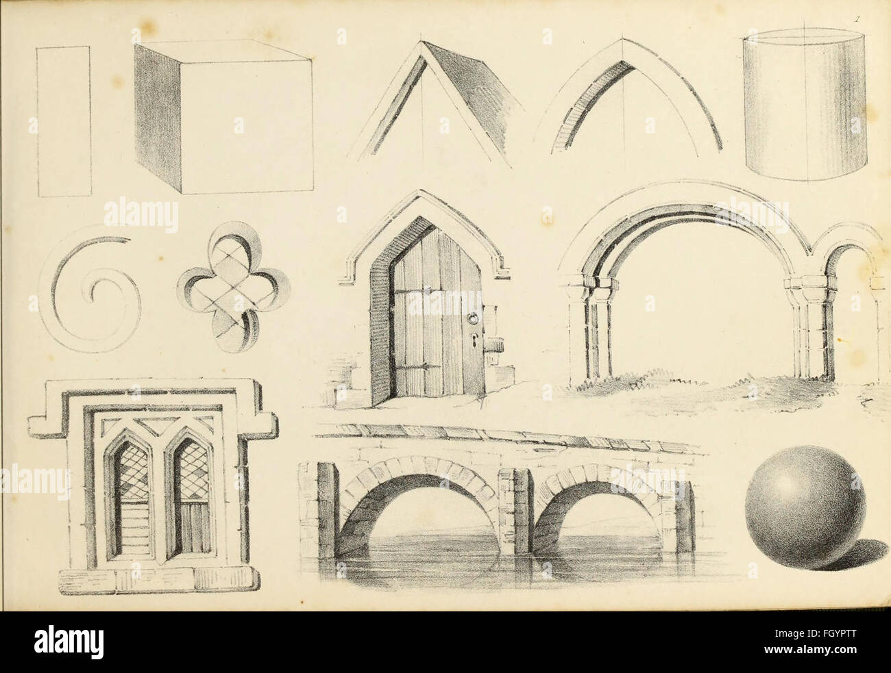 An 1838 guide for beginner artists, offering easy drawing studies of ...