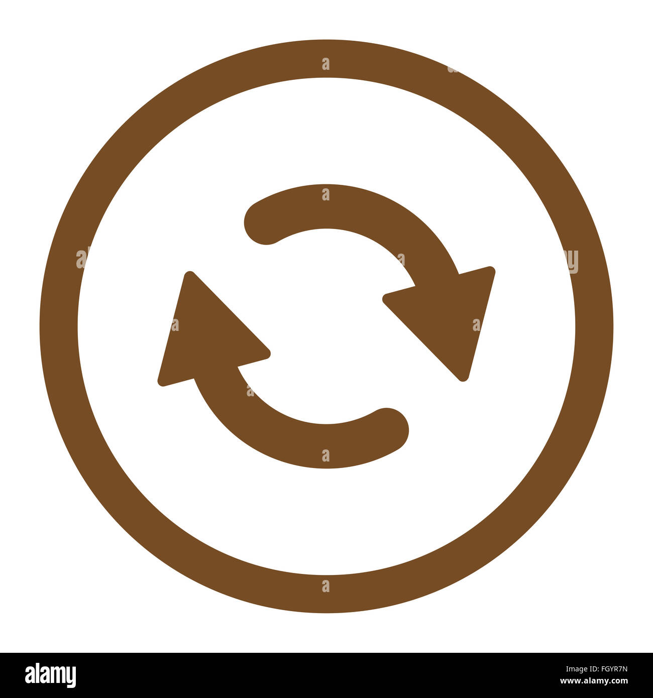 Refresh flat brown color rounded raster icon Stock Photo - Alamy