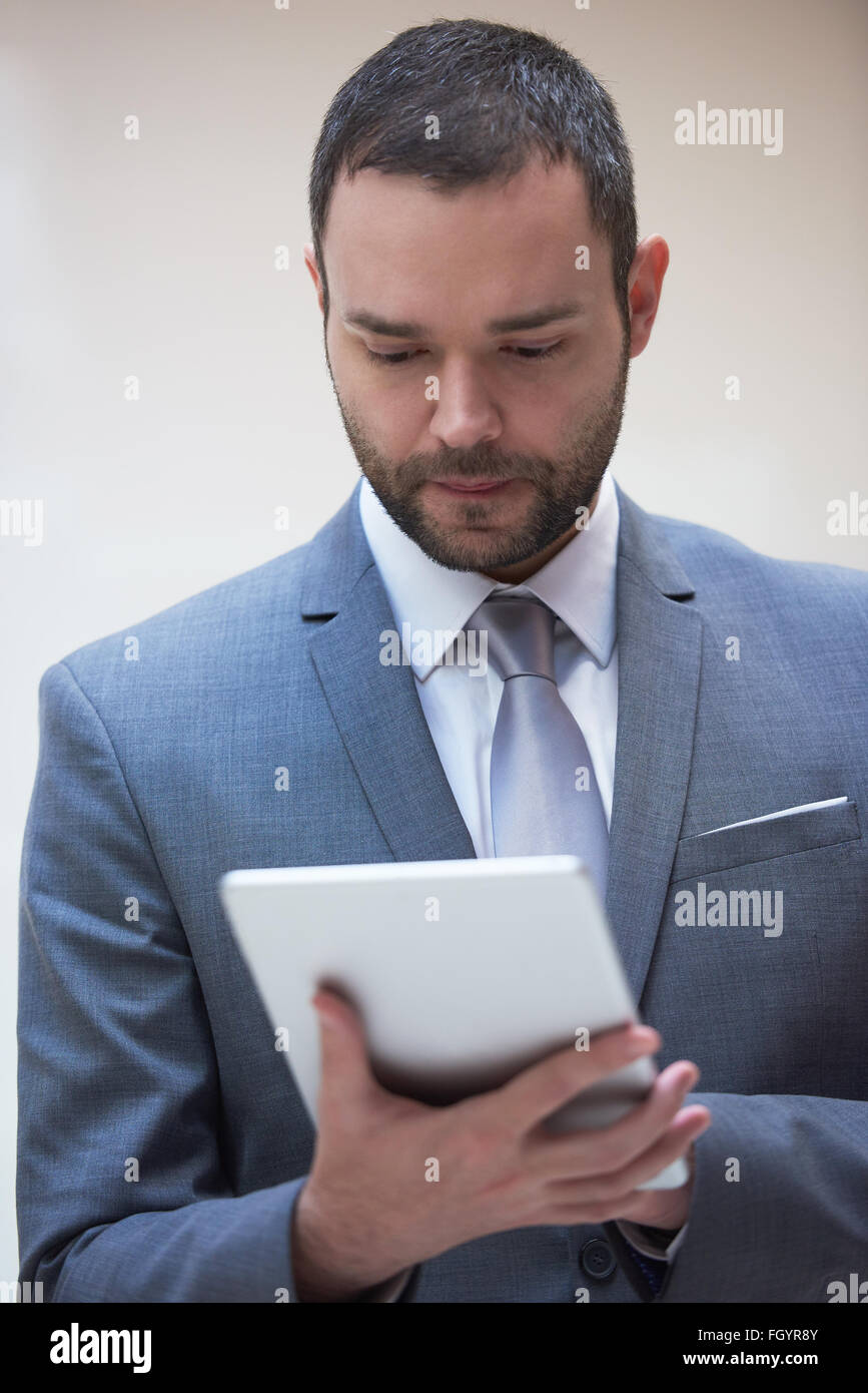 business man with tablet Stock Photo - Alamy