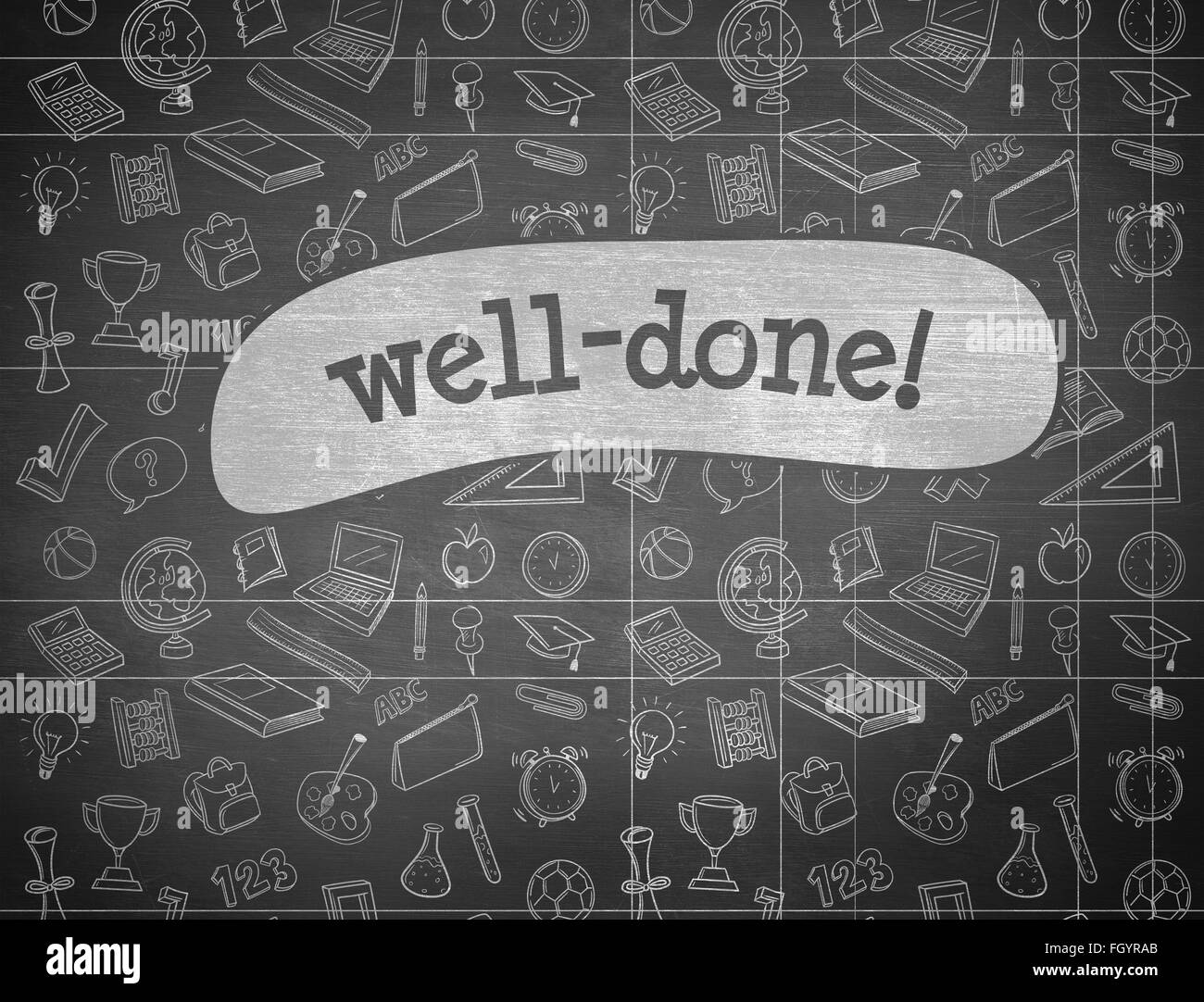 Well-done! against black background Stock Photo - Alamy