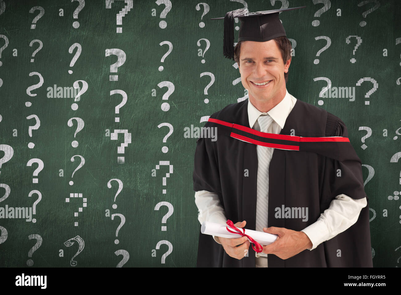 Composite image of man graduating from university Stock Photo - Alamy