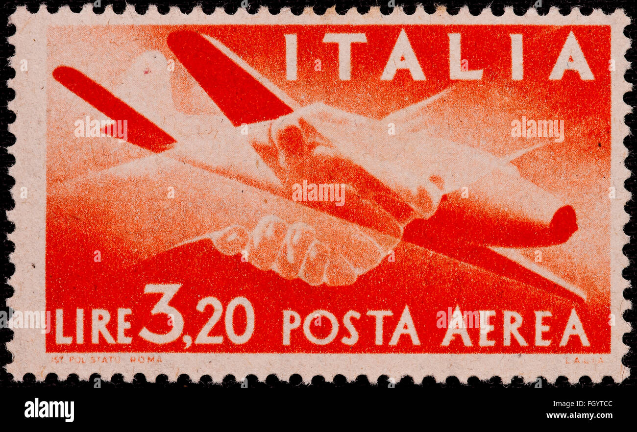Old italian air mail postage hi-res stock photography and images - Alamy