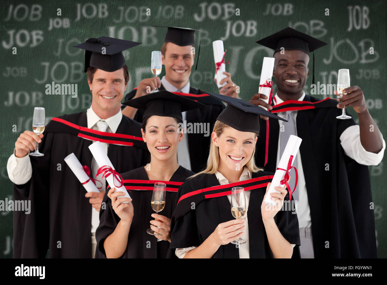 Composite image of group of people graduating from college Stock Photo ...