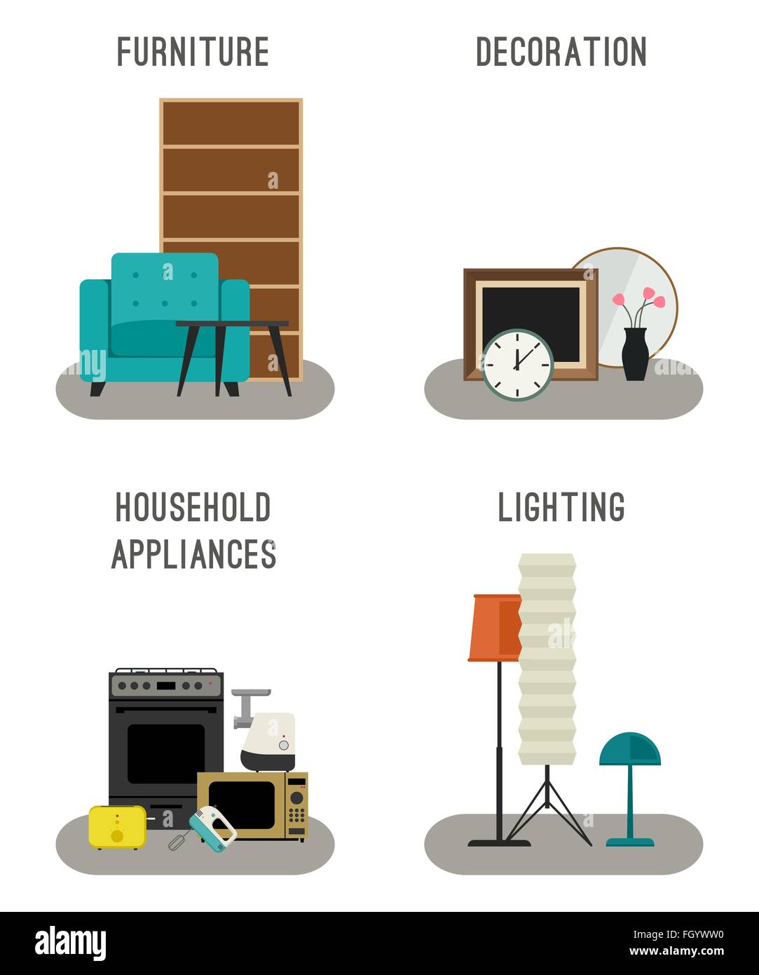 Accessories on a table Stock Vector Images - Alamy