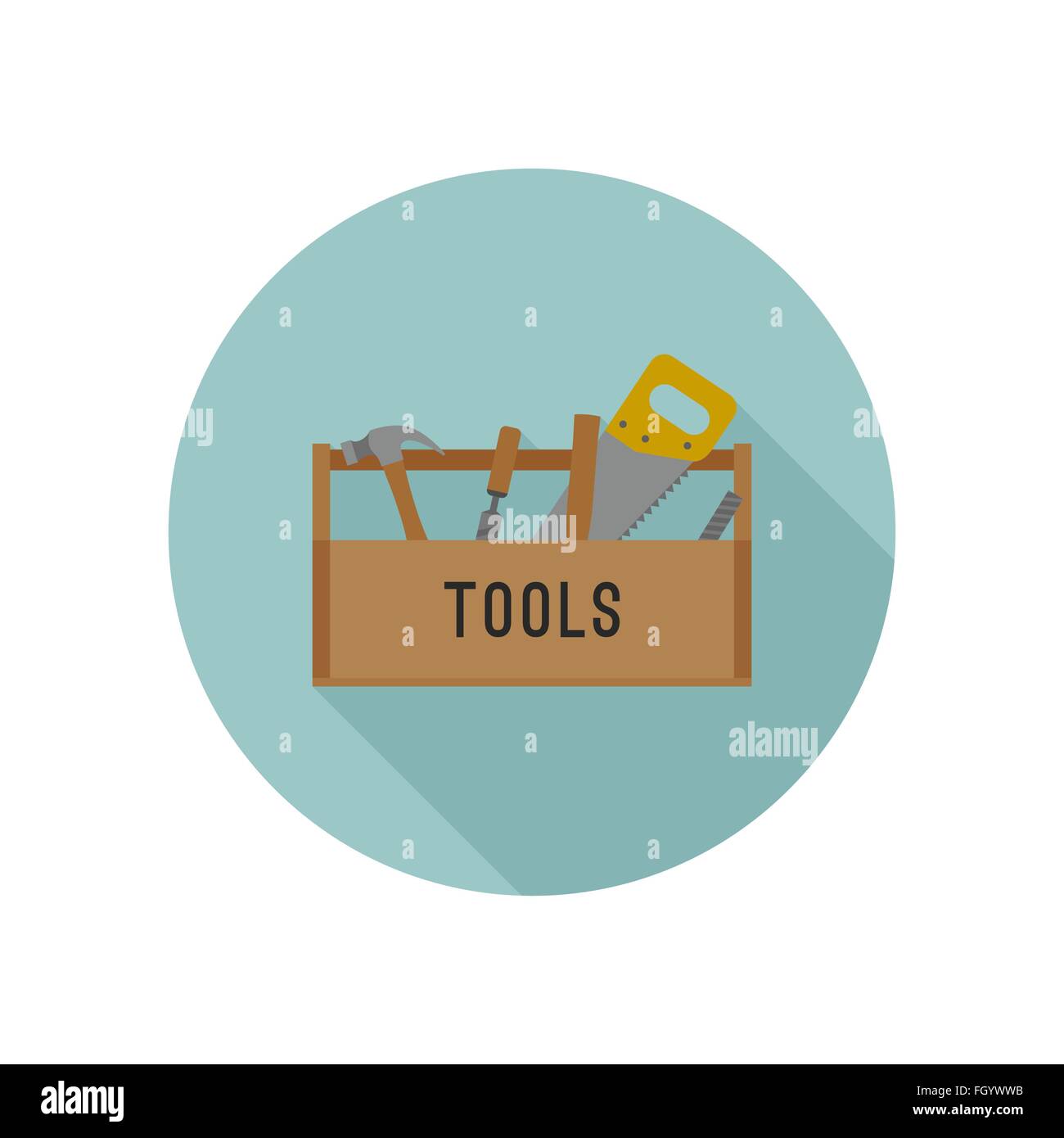 Vector wooden toolbox tools icon Stock Vector Images - Alamy