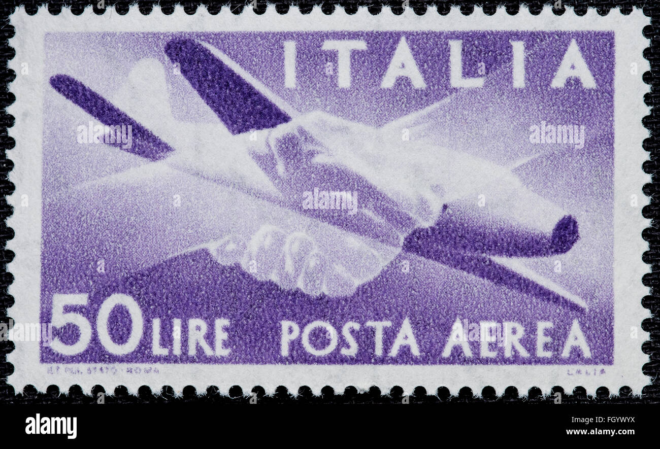 Italian stamp air mail hi-res stock photography and images - Alamy