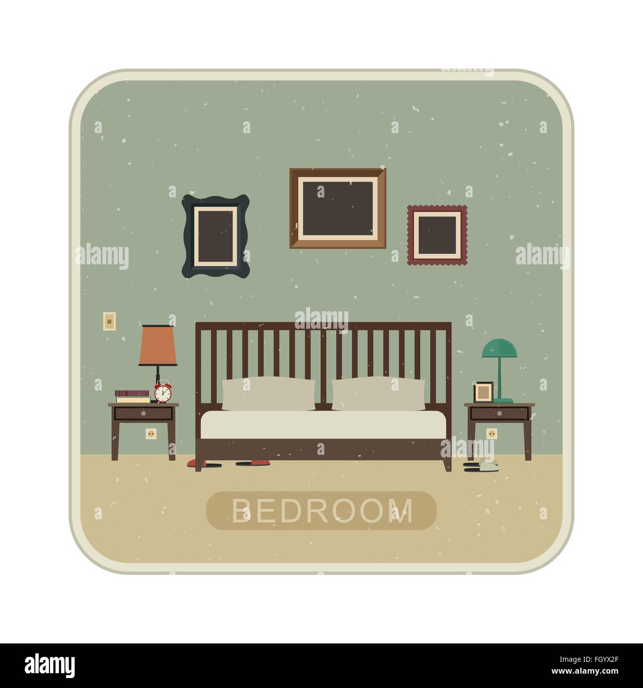 Classic hotel bedroom interior Stock Vector Images - Alamy