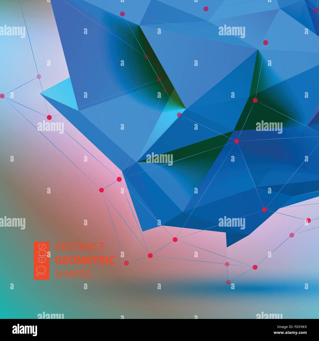 Bright blue Polygon geometry shape. Vector illustration Stock Vector ...