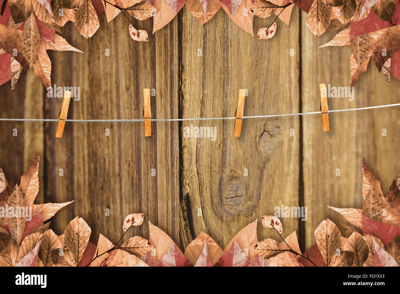 Composite image of autumn leaves pattern Stock Photo - Alamy