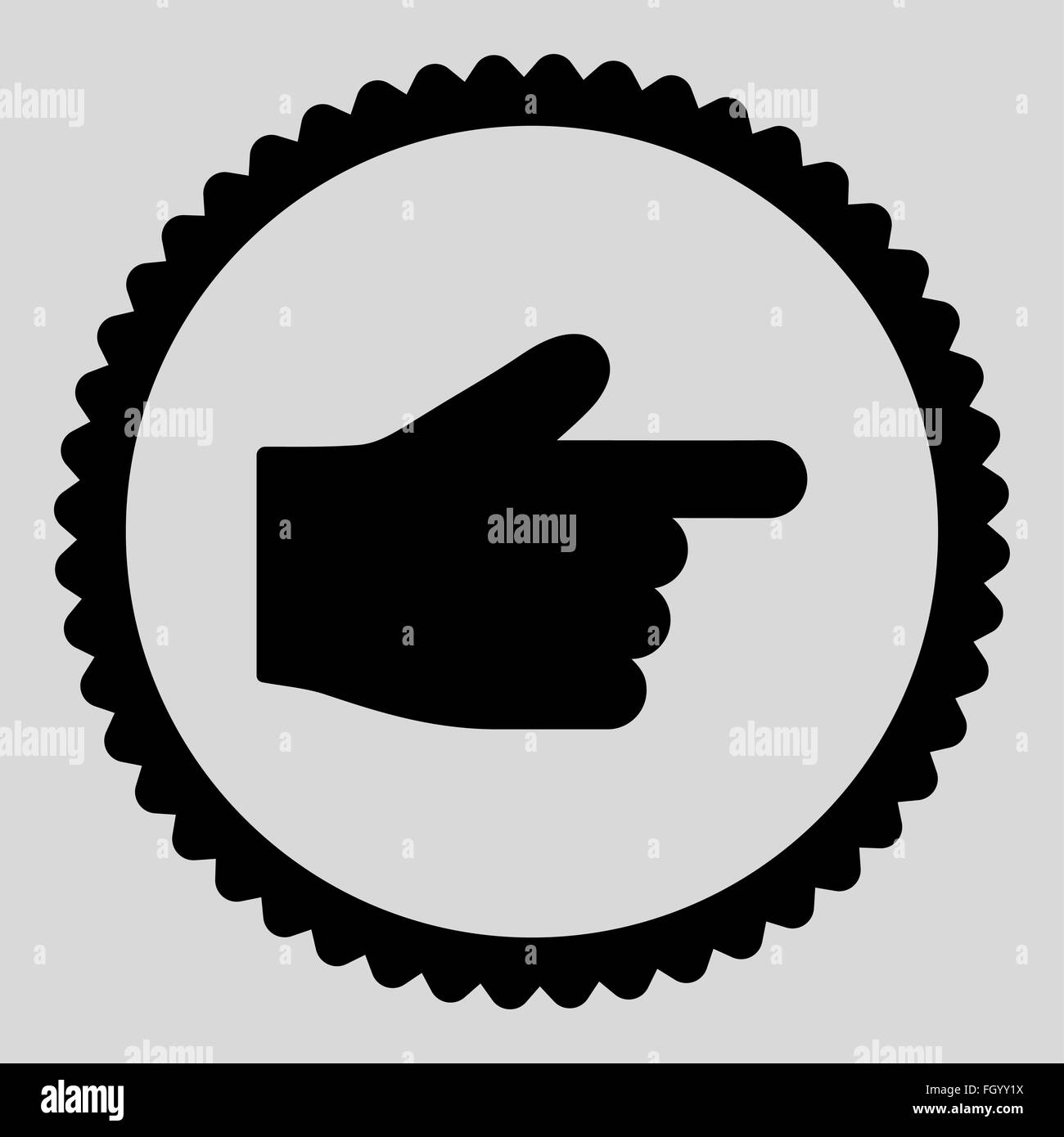 Index Finger flat black color round stamp icon Stock Photo - Alamy