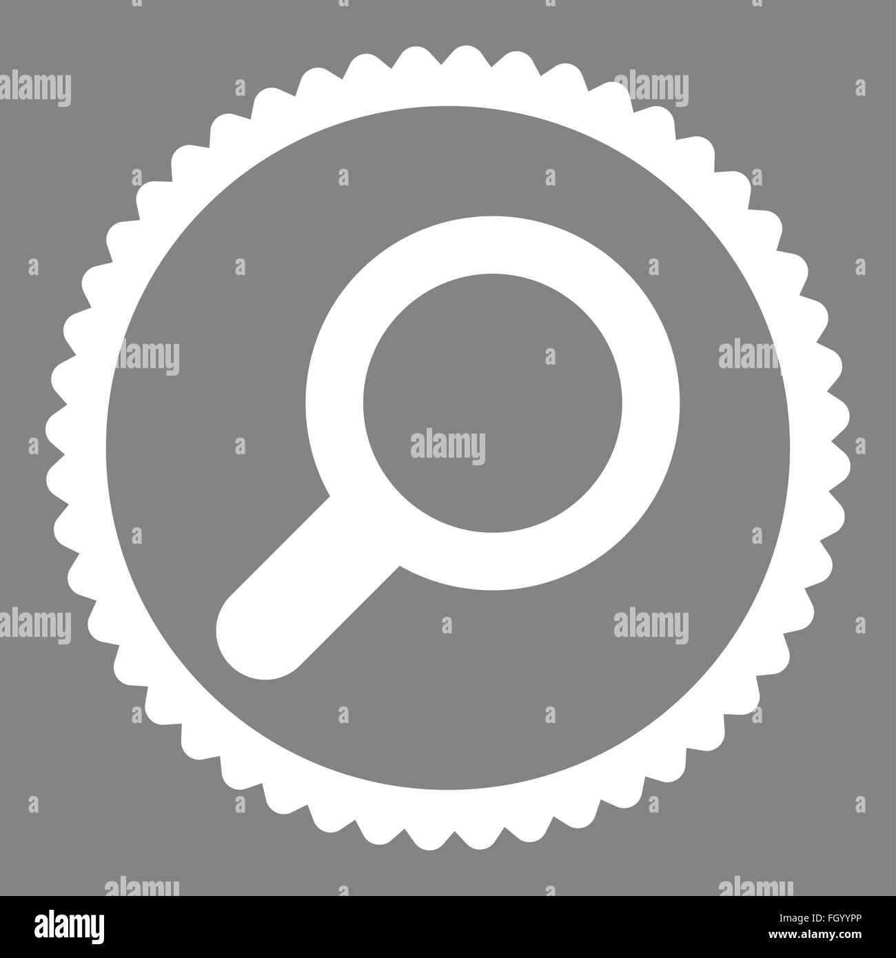View flat white color round stamp icon Stock Photo - Alamy