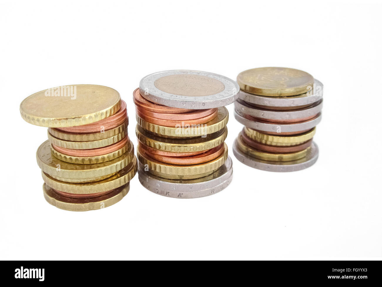 Stack of European Euro coins Stock Photo - Alamy