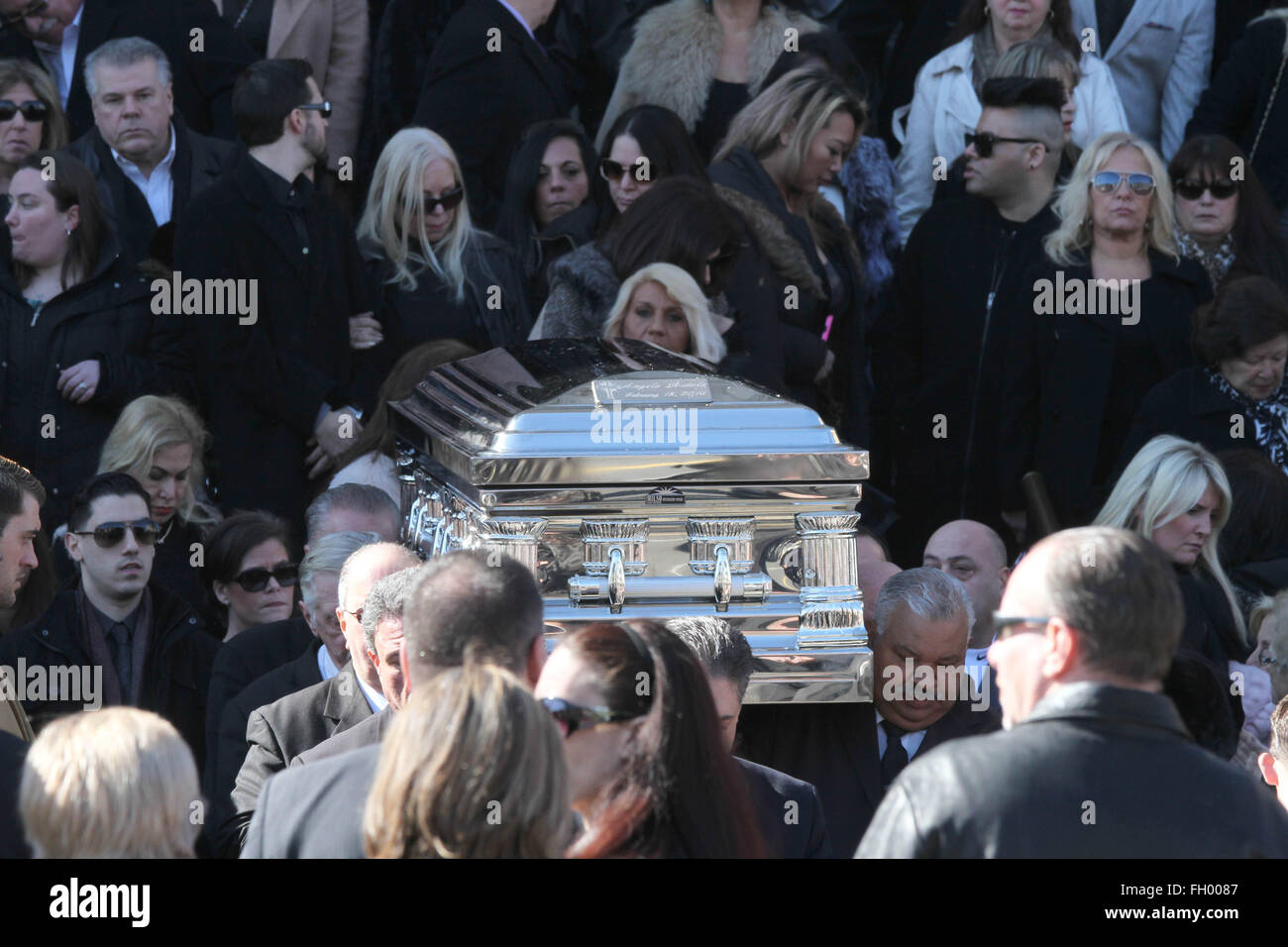 New York, USA. 21st Feb, 2016. Funeral for Angela '' Big Ang '' Raiola ...