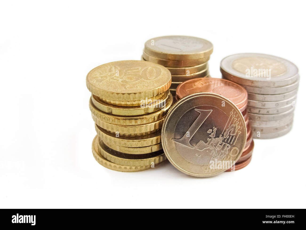 Stack of European Euro coins Stock Photo - Alamy