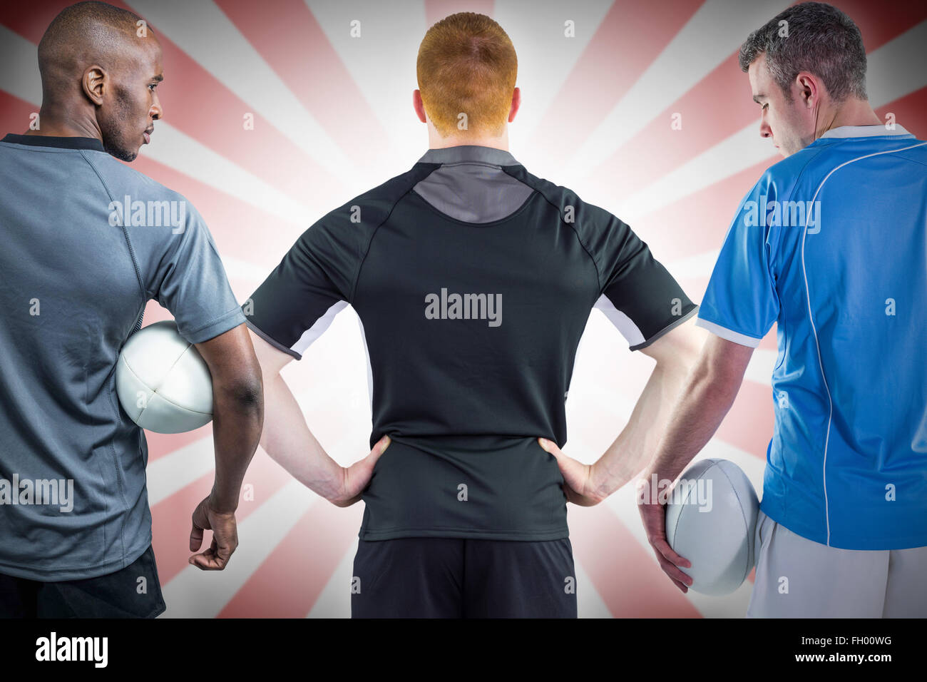 Composite image of tough rugby players Stock Photo - Alamy