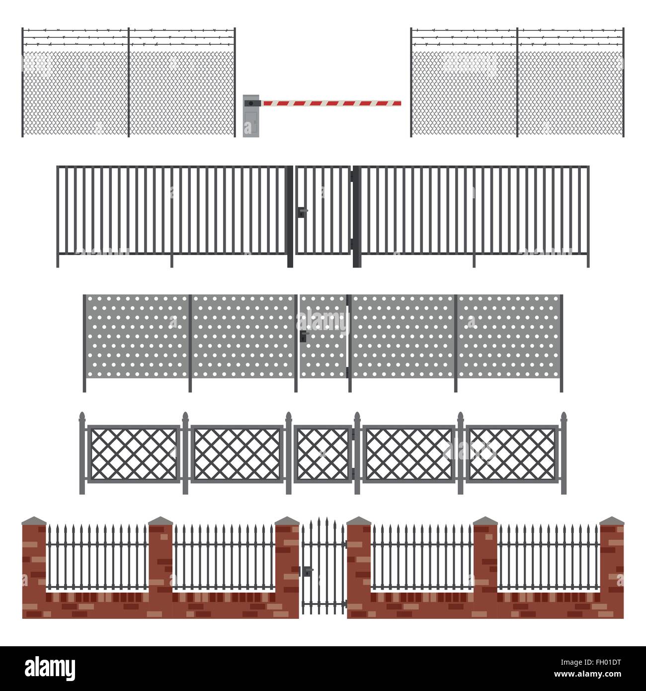 Metal fences and gates Stock Vector Image & Art - Alamy